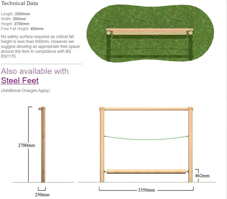 Rope log Roll Timber adventure trail item • STT Swings